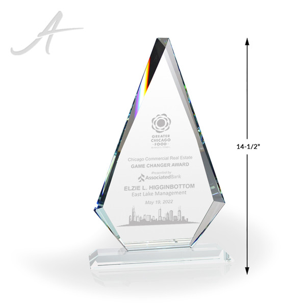 Monde Diamond Glass Award | Engraved Glass Awards | Awarding You