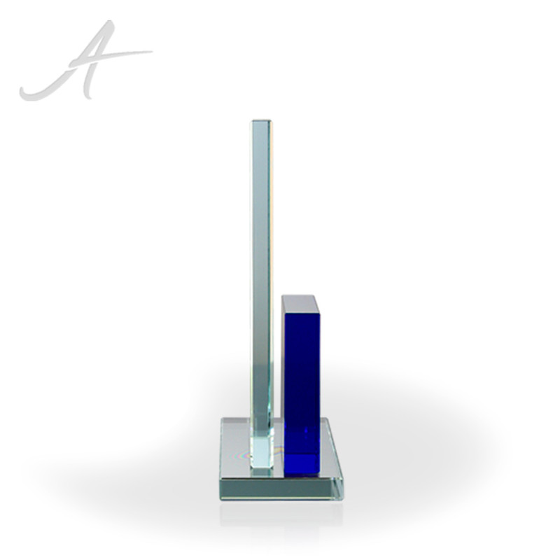 Verve Blue Square Glass Award | Engraved Glass Awards | Awarding You
