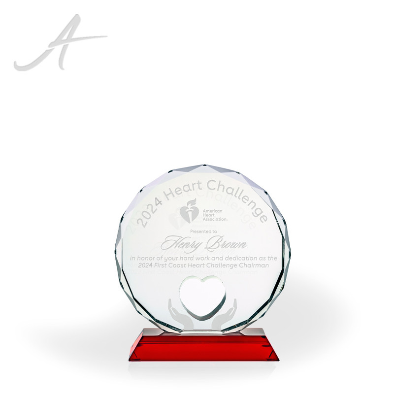 Heart in Hands Crystal Award | Engraved Crystal Awards | Awarding You