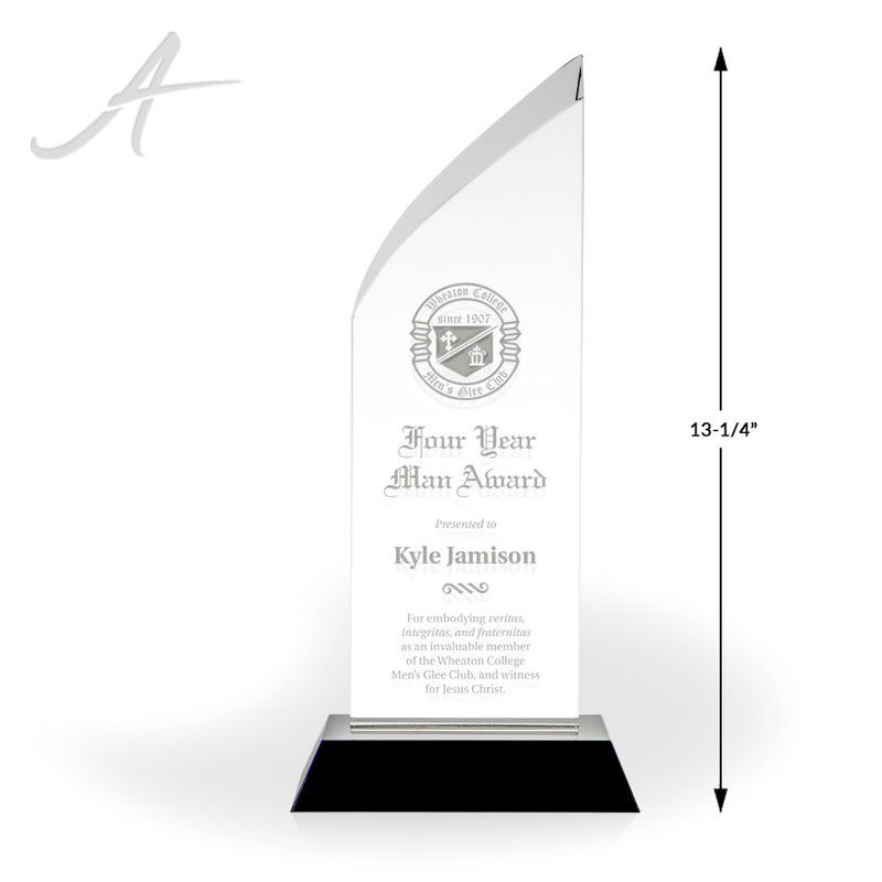 Wave Black Crystal Award | Engraved Crystal Awards | Awarding You