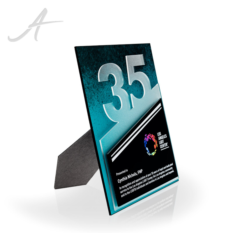 35 Year Flow Award Plaque - UV print | Printed Award Plaques | Awarding You