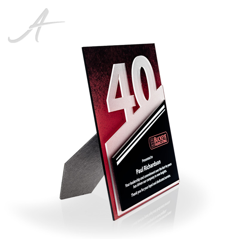 40 Year Flow Award Plaque - UV print | Printed Award Plaques | Awarding You