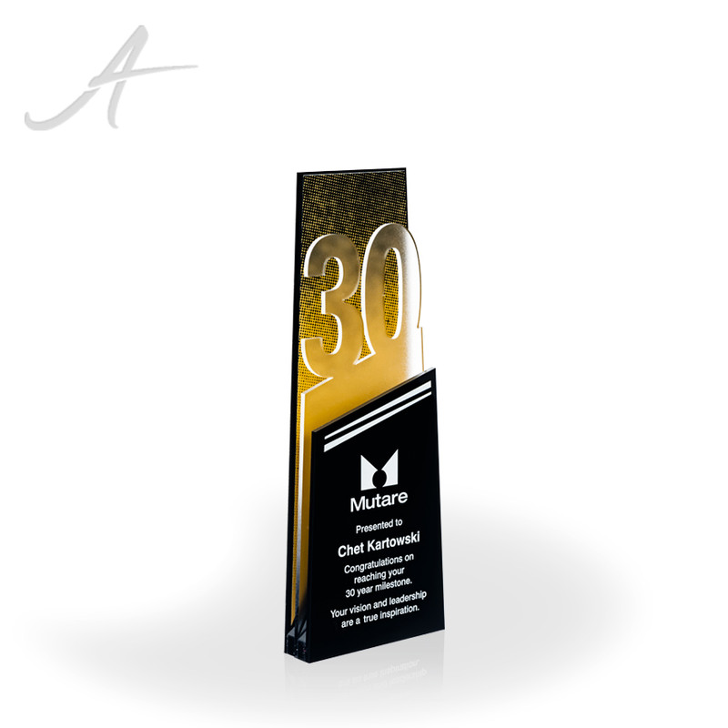 Desktop 30-Year Flow Acrylic Award | Acrylic Awards | Awarding You