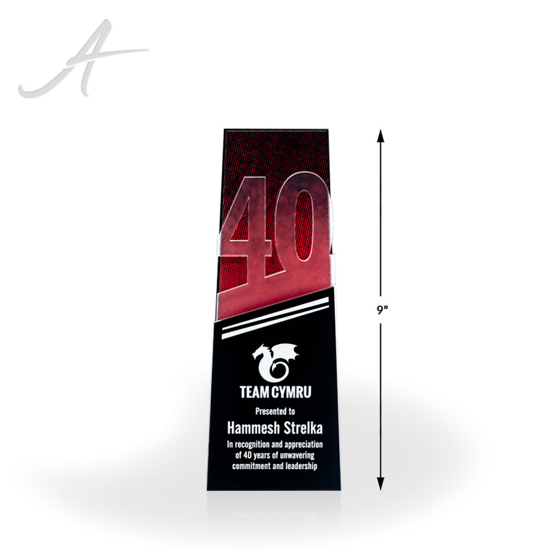 Desktop 40-Year Flow Acrylic Award | Acrylic Awards | Awarding You