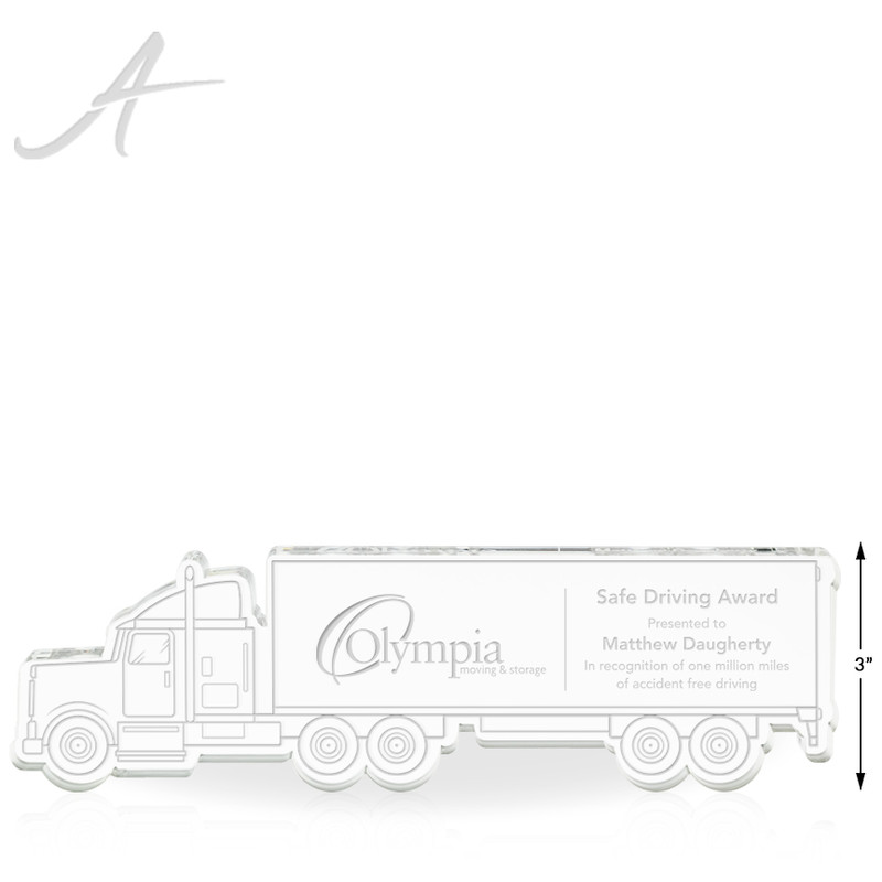 Acrylic Semi-Truck Award - Engraved | Acrylic Awards | Awarding You
