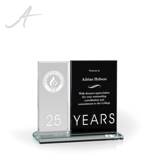 Glass Employee Anniversary Award - 6.5" Tall | Engraved Glass Awards ...