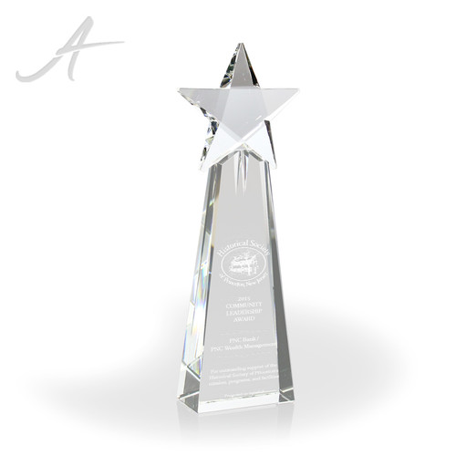 Noble Star Crystal Award - 12" Tall | Engraved Crystal Awards ...