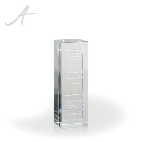 Avon Crystal Tower Award - 8" Tall | Engraved Crystal Awards | Awarding You