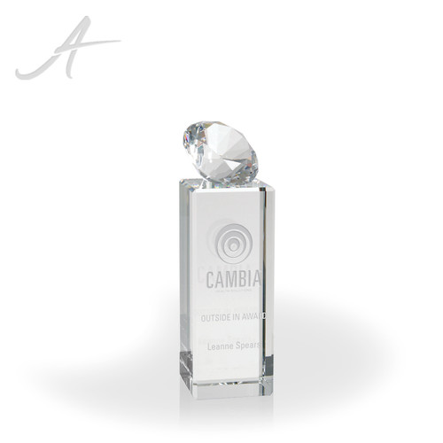 Adamas Diamond Tower Award - 8.5" Tall | Engraved Crystal Awards ...