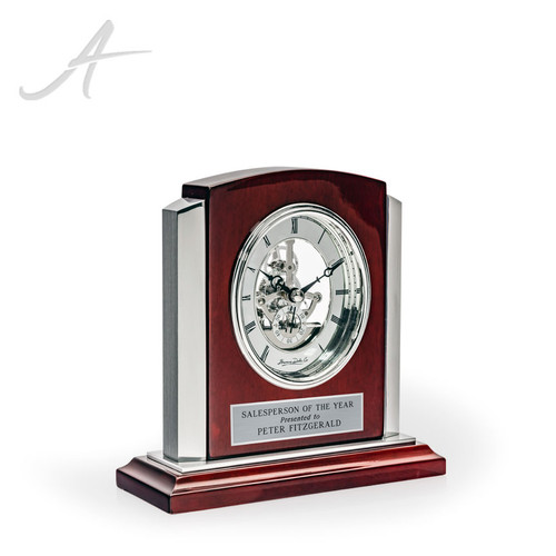 Tempus Rosewood Desk Clock - 7" Tall | Corporate Recognition Gifts ...