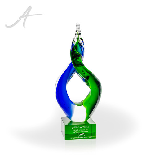 Delphia Art Glass Award - Green | Art Glass Awards | Awarding You