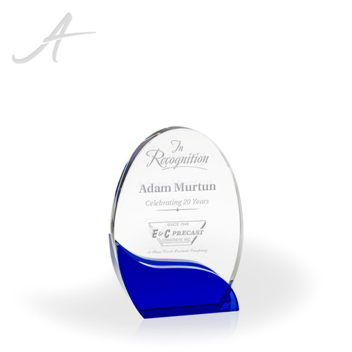Austin Crystal Award in Blue - 7" Tall | Crystal Awards | Awarding You