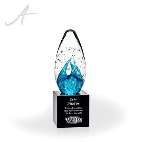Besly Art Glass Egg Award - Black Cube - 9.5" Talkl | Art Glass Awards ...