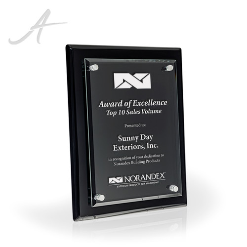 Black Tesla Glass Plaque, 8" X 10" | Engraved Award Plaques | Awarding You