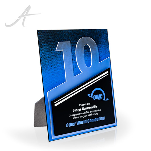 10 Year Flow Award Plaque - UV print | Printed Award Plaques | Awarding You
