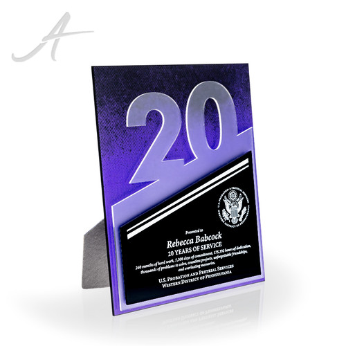 20 Year Flow Award Plaque - UV print | Printed Award Plaques | Awarding You