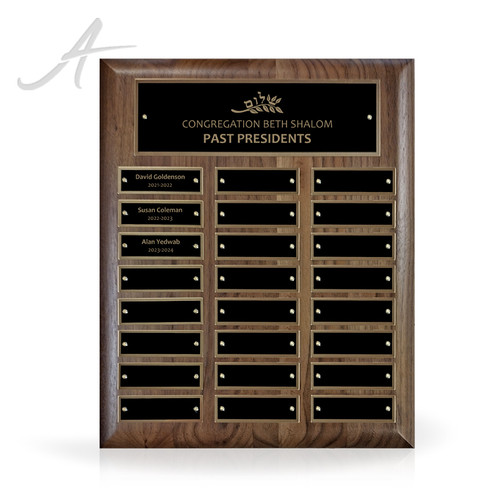 Briarwood Walnut Perpetual Plaque Vertical | Engraved Award Plaques ...