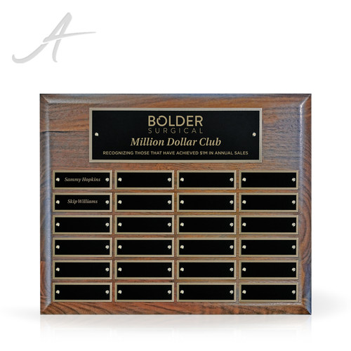 Briarwood Walnut Perpetual Plaque Horizontal | Engraved Award Plaques ...