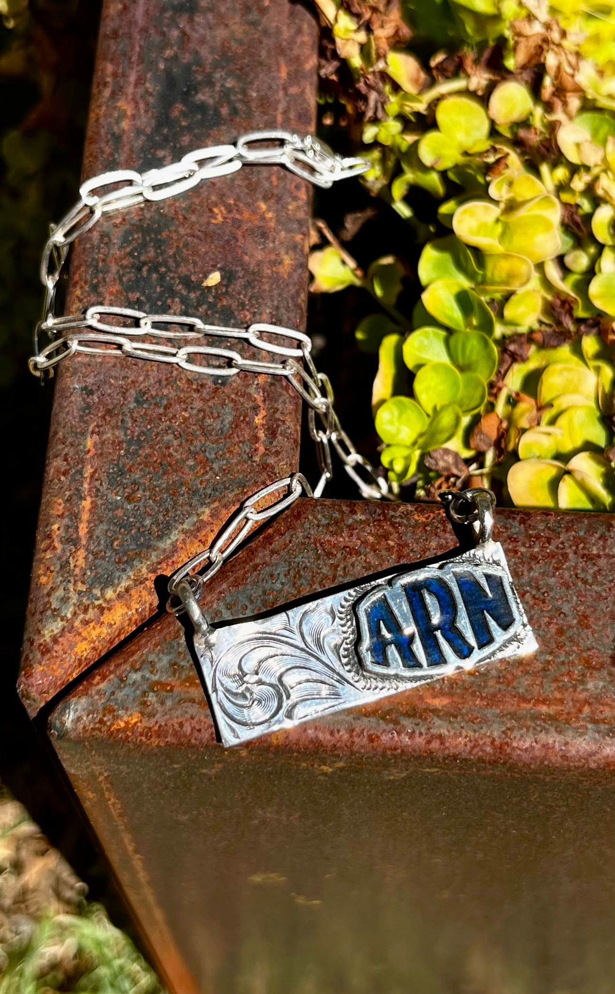 The Monogram Bar Necklace - Champion's Choice Silver - Hand Crafted ...