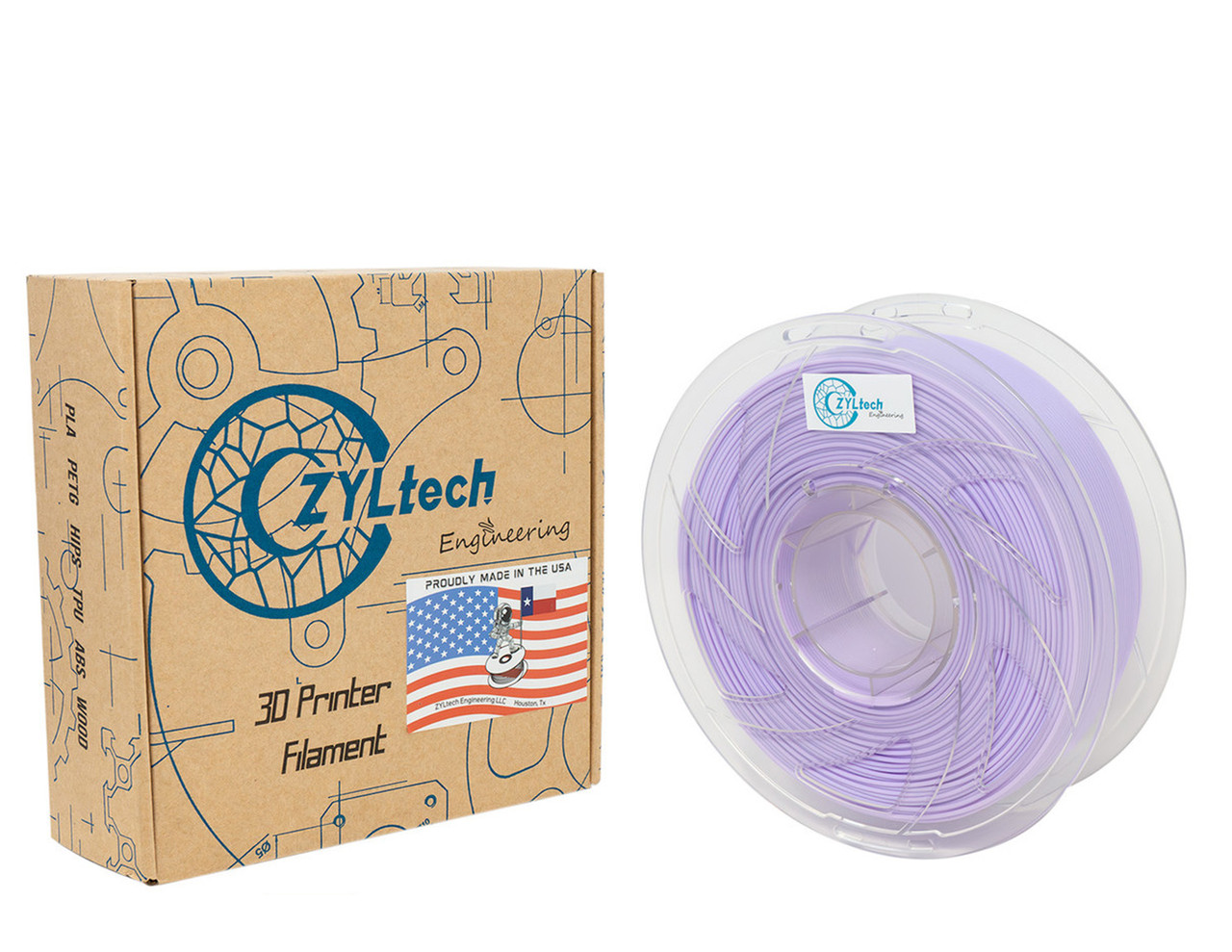 ZYLtech PLA 3D Printer Filament 1.75mm 1 kg/2.2 lbs Color: Taro Purple ...