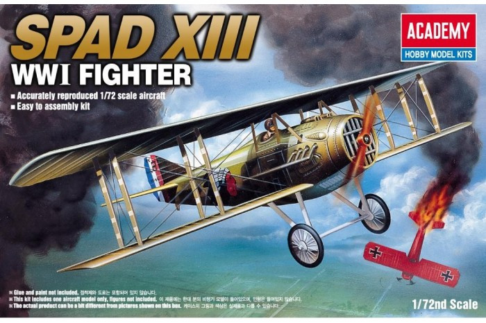 Academy 12446 SPAD XIII WWI RAF 1/72 Scale Plastic Model Kit - Small ...