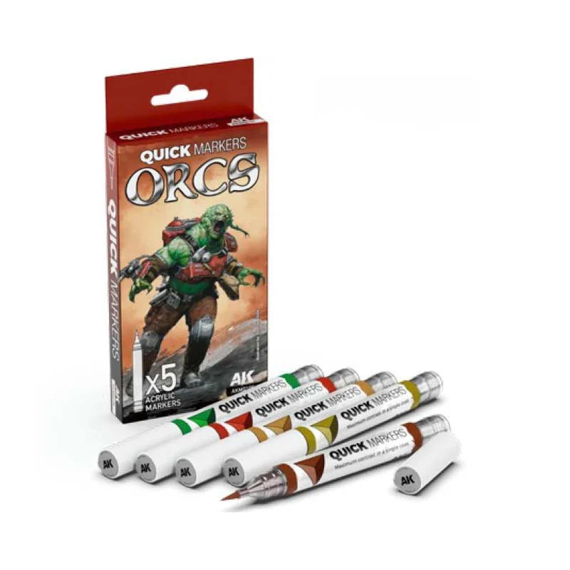 AK Interactive MQ106 Orcs Quick Markers Set - Small Addictions RC
