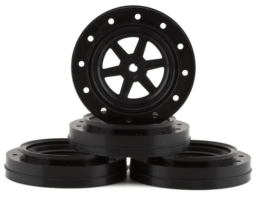 DE Racing Gambler Low Profile Drag Racing Front Wheels (Black) (4) w ...