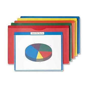 Poly File Jacket - Letter - 11-7/8" x 9-1/2" - Assorted Colors; Red ...