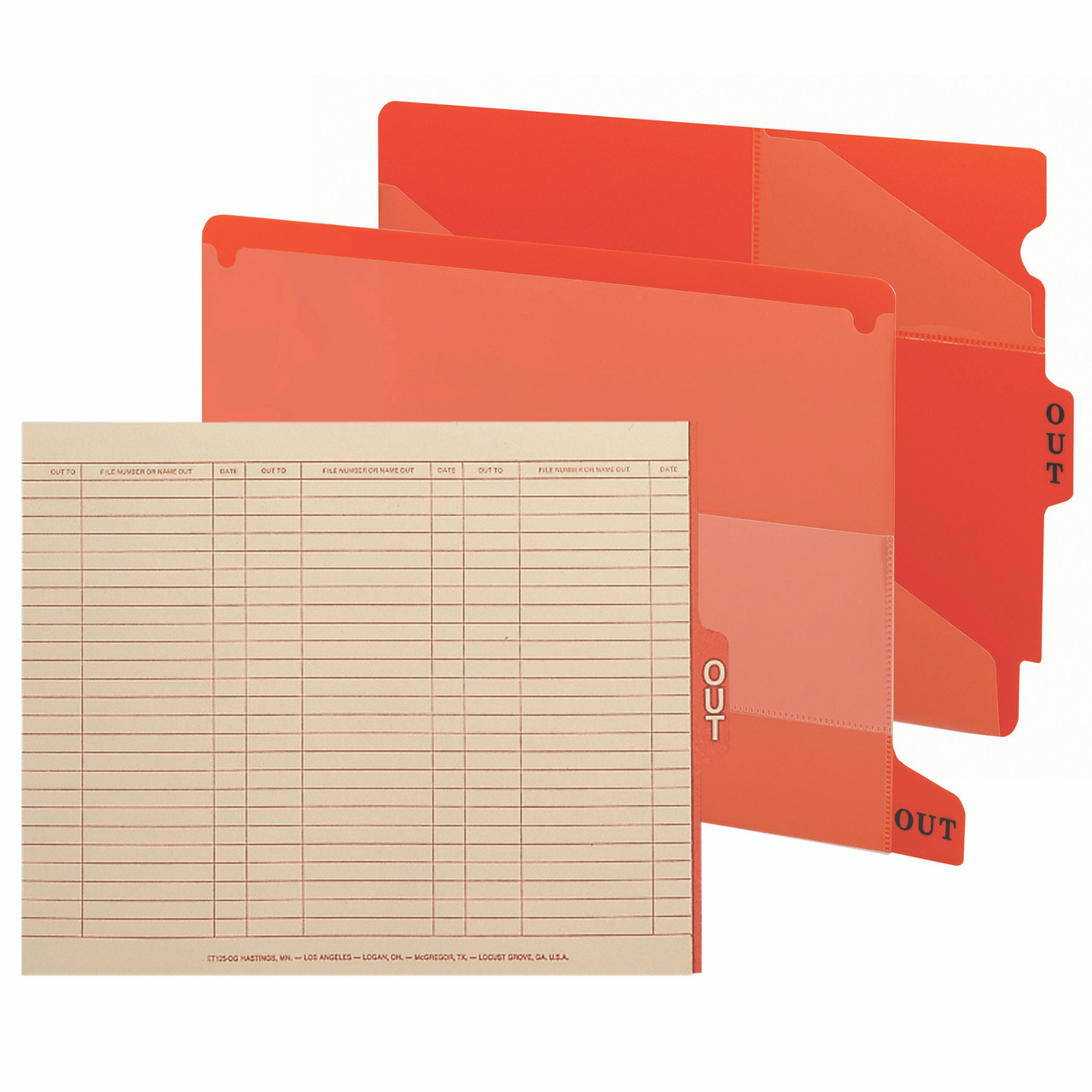 Smead 61960 | Smead End Tab Vinyl Out Guide, Red, Center Position Tab ...