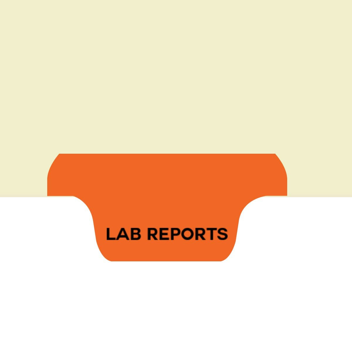 "Lab Reports" Bottom Tab Chart Divider - Orange Mylar Tab in Position 3 ...