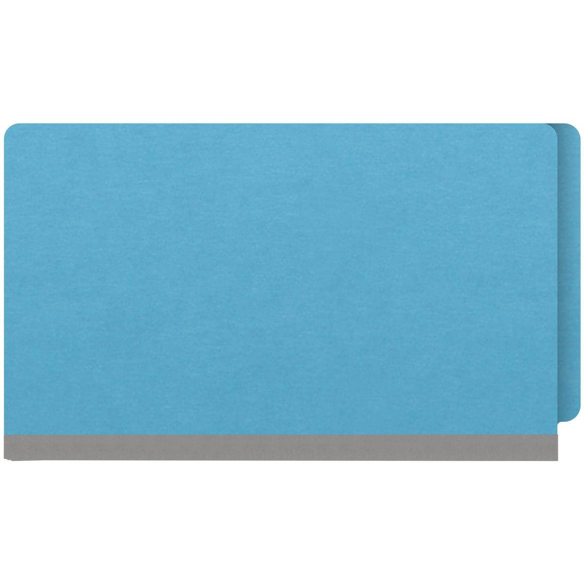 Blue legal size end tab classification folder with 2" gray tyvek ...