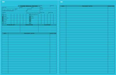 Canine Medical Records Blue 8-1/2"x11" | Examination Record Labels ...