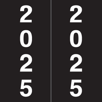 2025 Black Vert Lam Year Labels - VERT Inch, 500 Labels ...