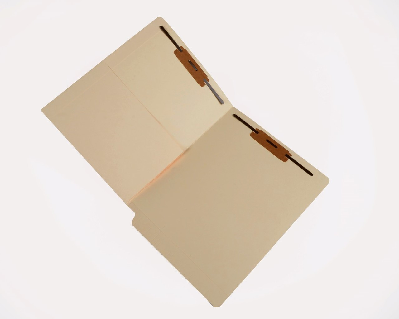 End Tab Folder with Half Pocket - 14 Pt. Manila - Fasteners in ...