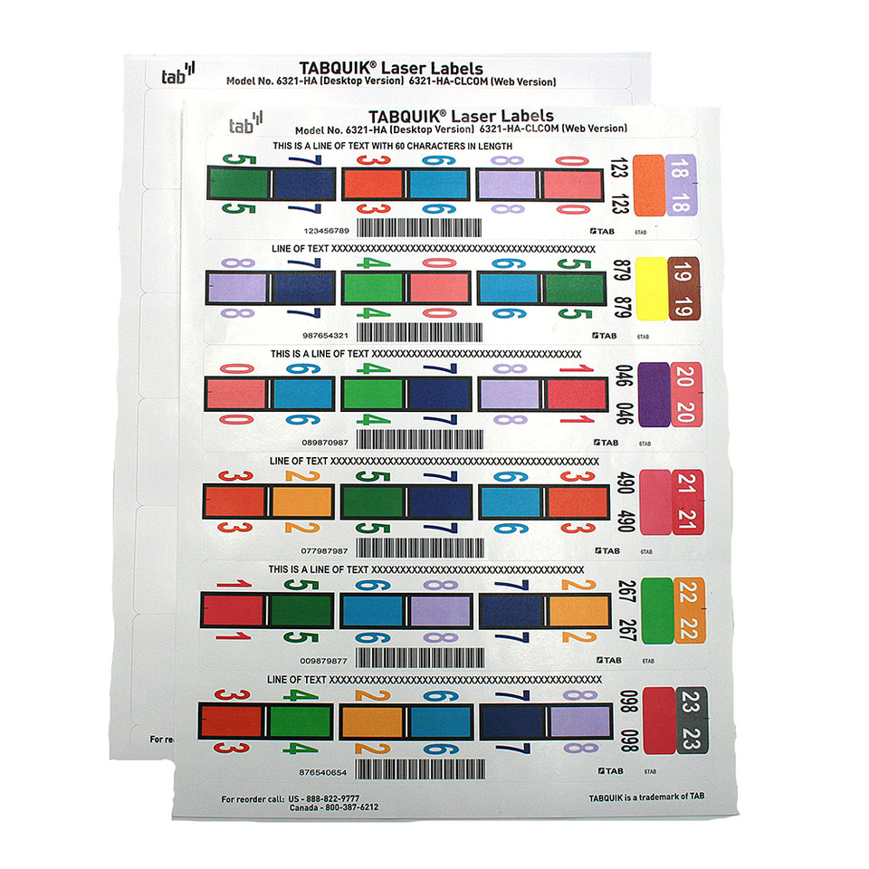 TABQuik LASER Labels - 6 Labels Per Sheet - 7.75" x 1.66" - (300 Labels ...