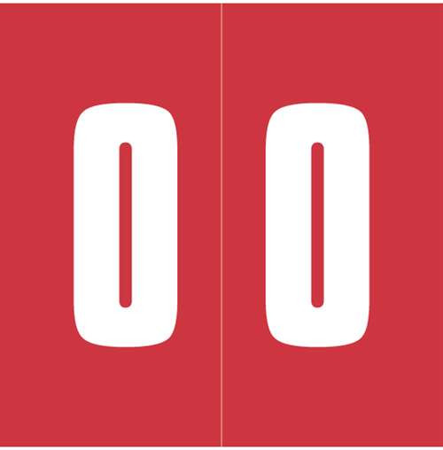 Ames Numeric Labels - L-A-00178RLP Series (Rolls) - 0 - Red | Numeric ...