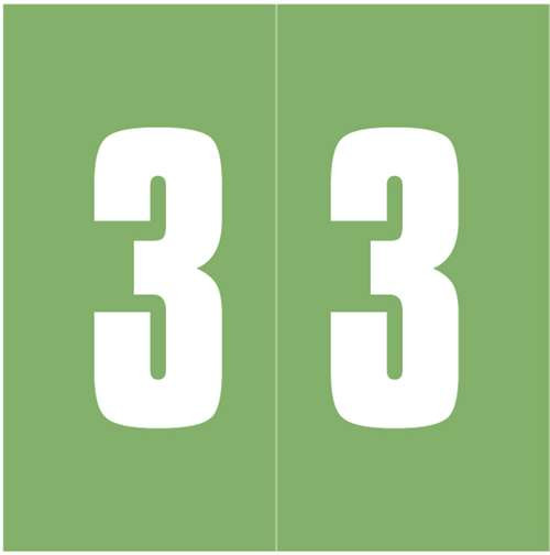IFC Numeric Labels - CL3300 System #3 Series (Rolls) - 3 - Green ...