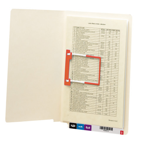 Manila End Tab Folder with U-Clip Fastener in Position 5, Reinforced ...