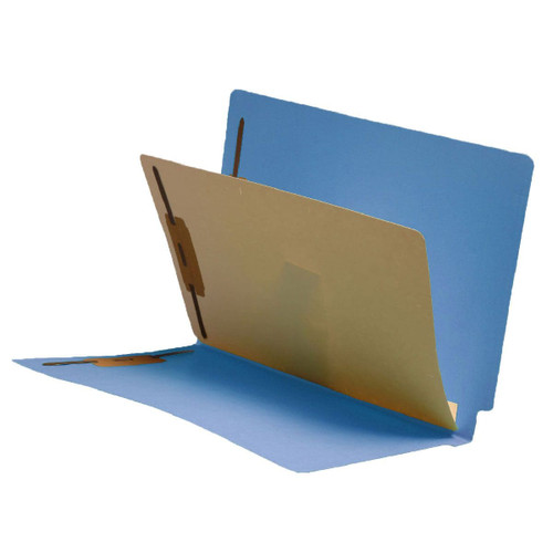 Blue Letter Size Reinforced End Tab Folder With 2" S-09357-BLU