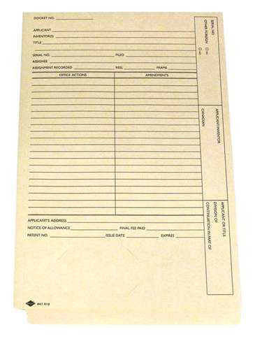 End Tab Patent Folder | Patent Application Folder | Intellectual ...