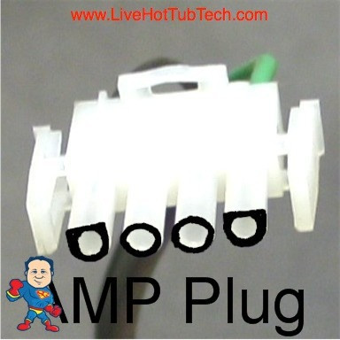 Amp Cord, Pump 1, 2-Speed, 4-Pin Amp, 14/4, 72"Long, Plug Attached, w ...