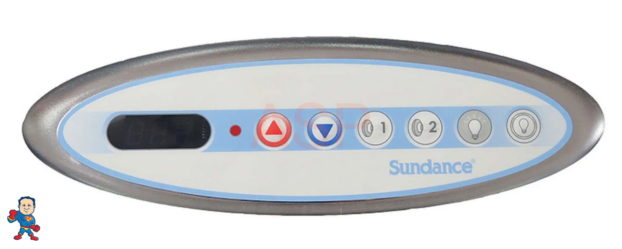 Spaside Control, Sundance 780,6 Button, 2-Pump, Oval Spa Side Panel, 2007+