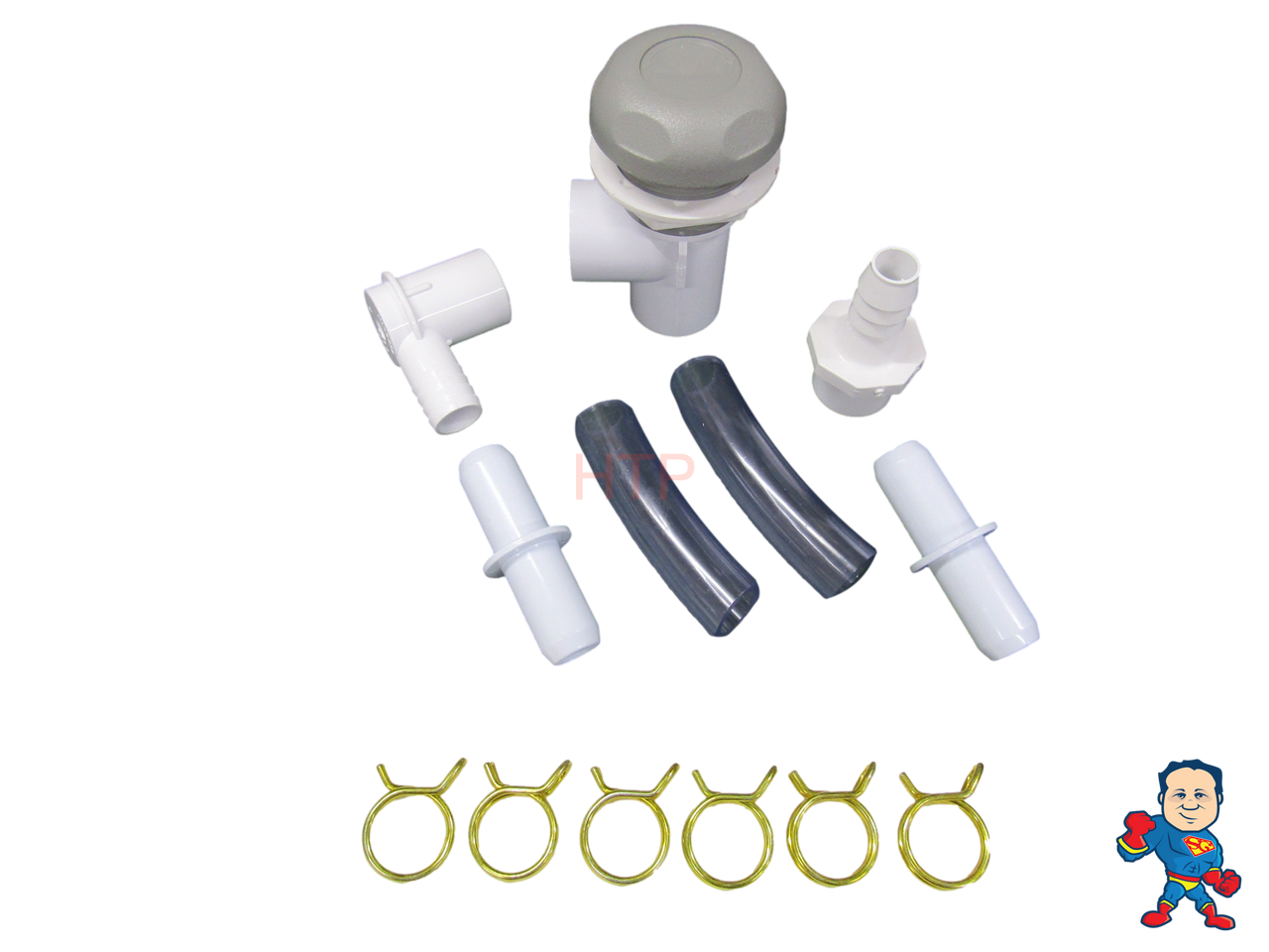 Gray Waterfall Valve Connect Kit with 90 and Straight to Connect to ...