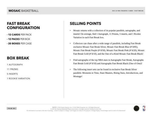 2021-22 Mosaic Fast Break Basketball