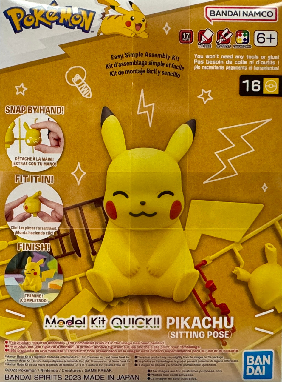 #016 Pikachu [Sitting Pose] (Pokémon Model Kit Quick!!)