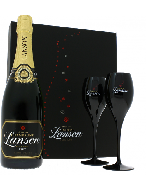 Lanson Black Label Brut NV In Gift Box 2 Flutes G Staad (75cl ...