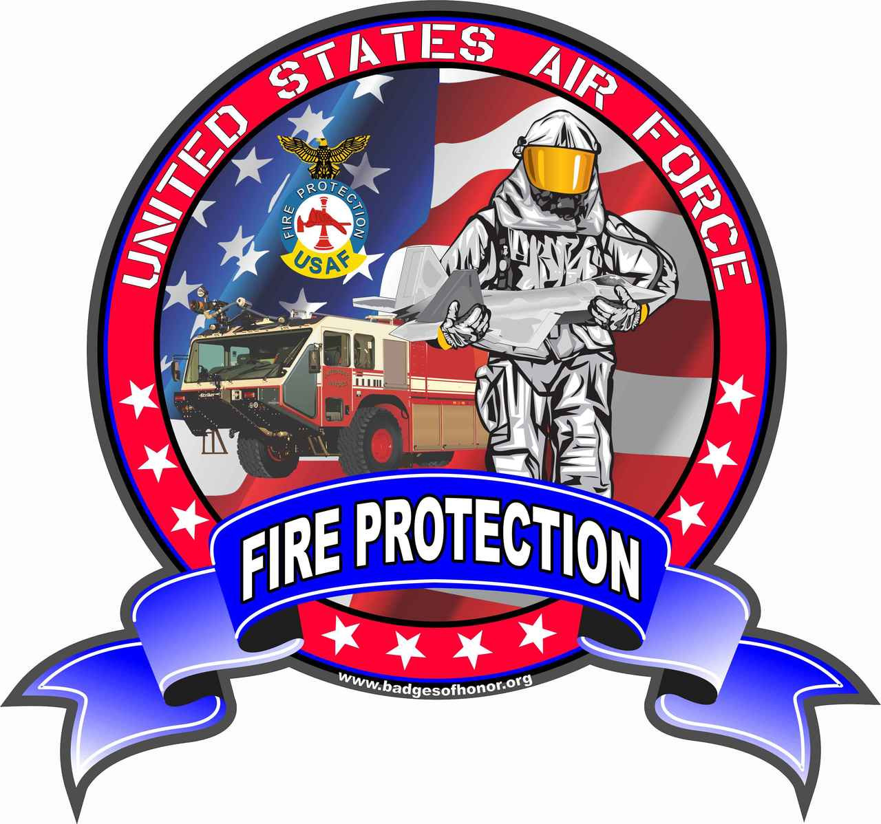USAF Fire Protection Decal - Badges of Honor
