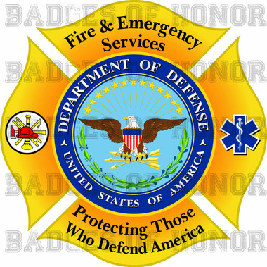 DOD Fire and Emergency Services Decal - Badges of Honor