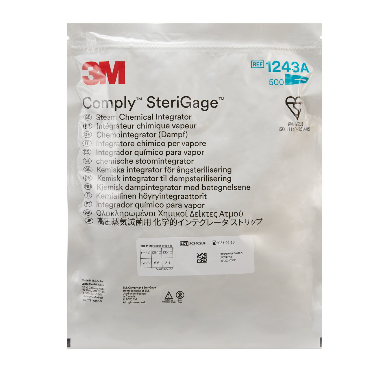 Comply SteriGage Sterilization Chemical Integrator Strip Steam 2 Inch ...