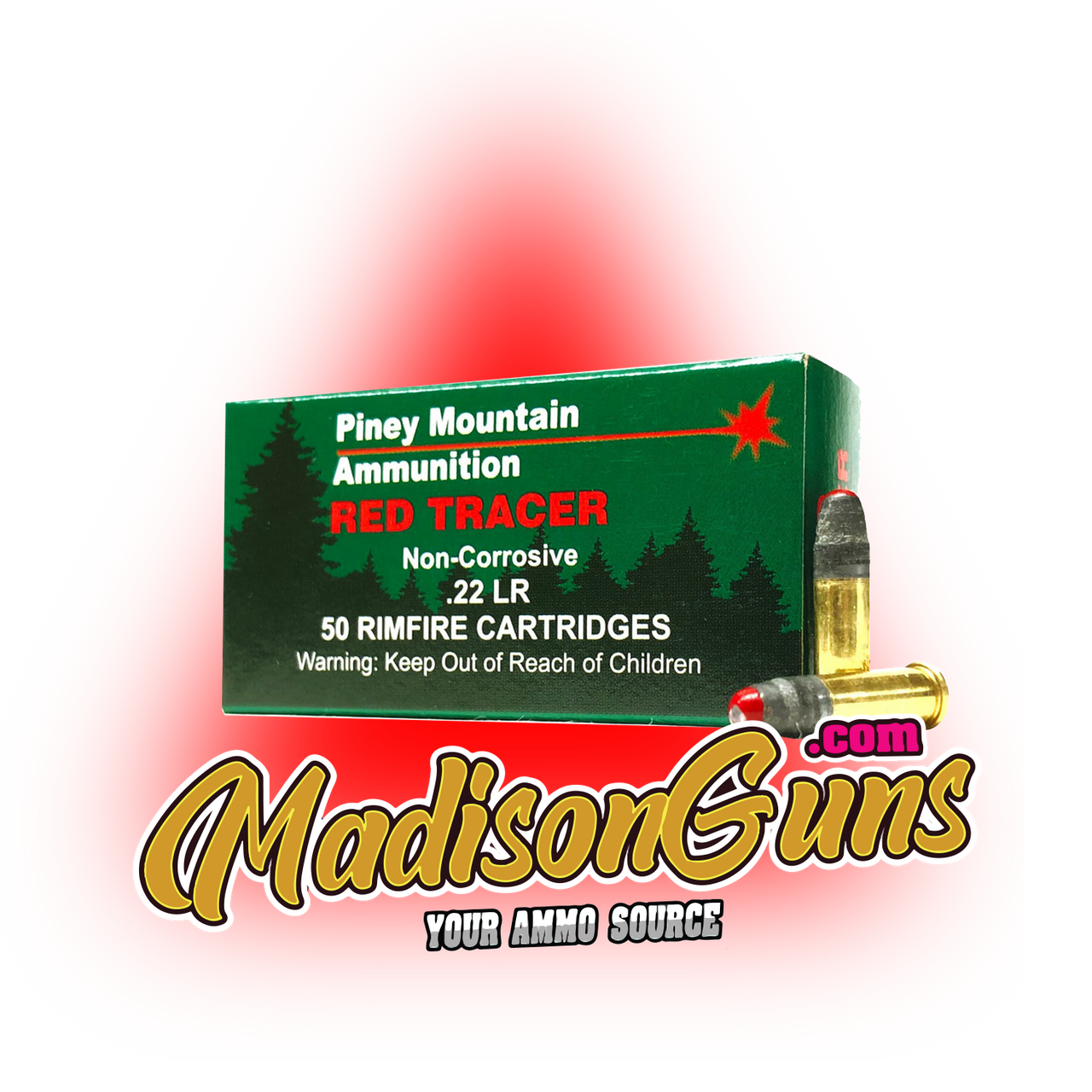 Piney Mountain .22 LR RED TRACER 40gr - 50 Rounds